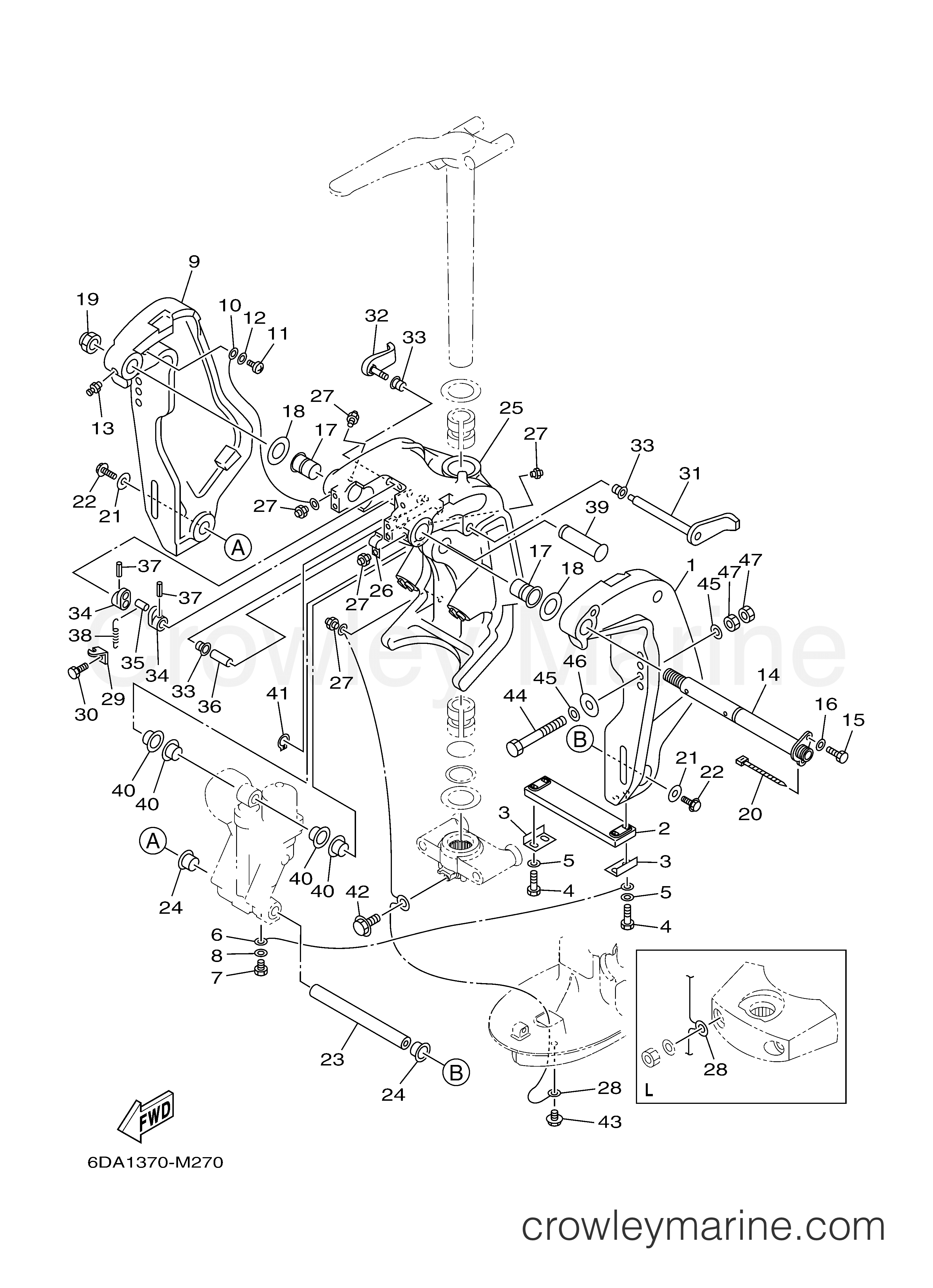 BRACKET 1 - 2014 Outboard 200hp F200XB | Crowley Marine