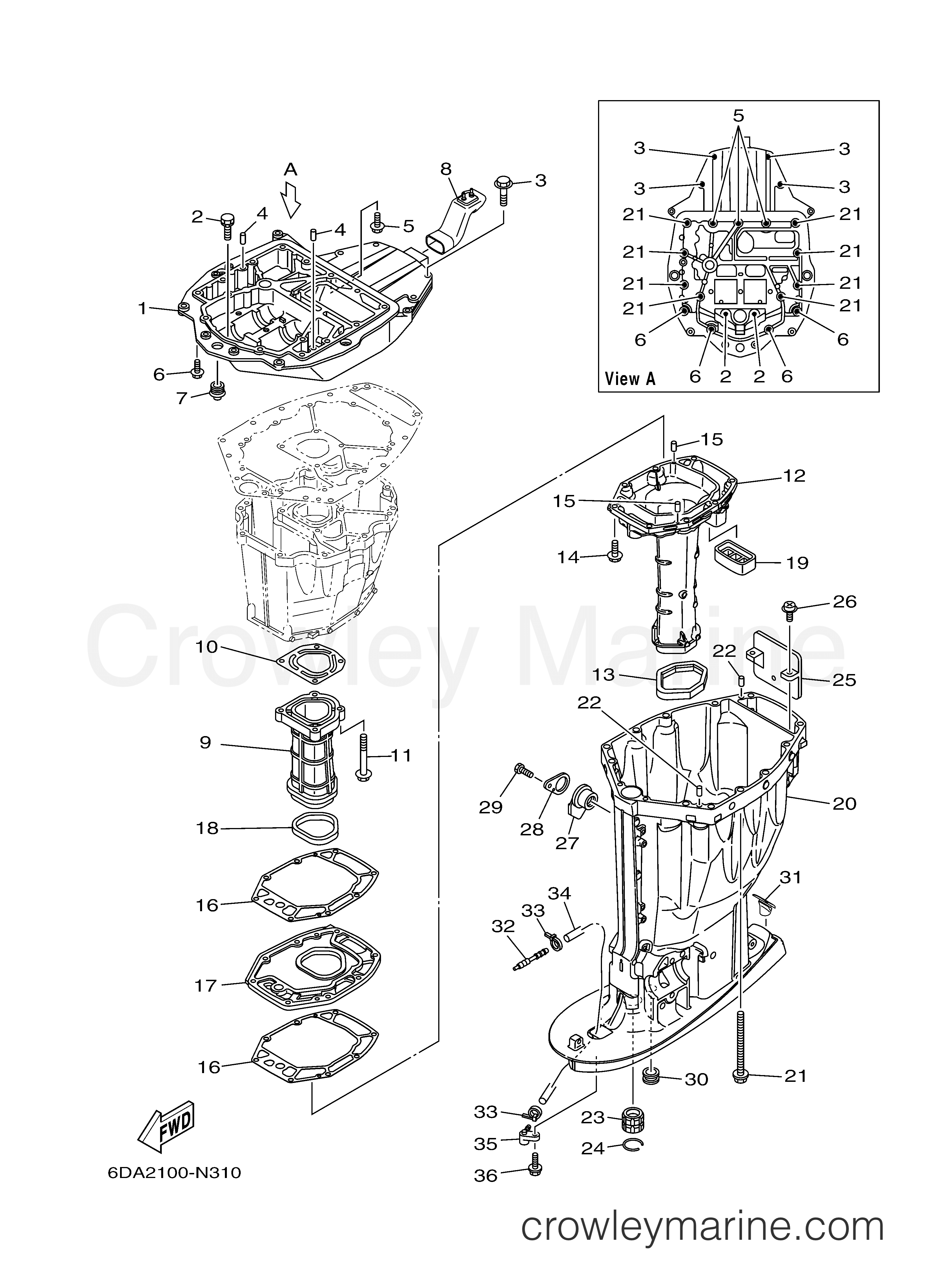 UPPER CASING - 2014 Outboard 200hp F200XB | Crowley Marine