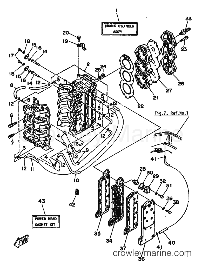 CYLINDER & CRANKCASE - 1984 International 60hp 60FET (6H2) [999 ...