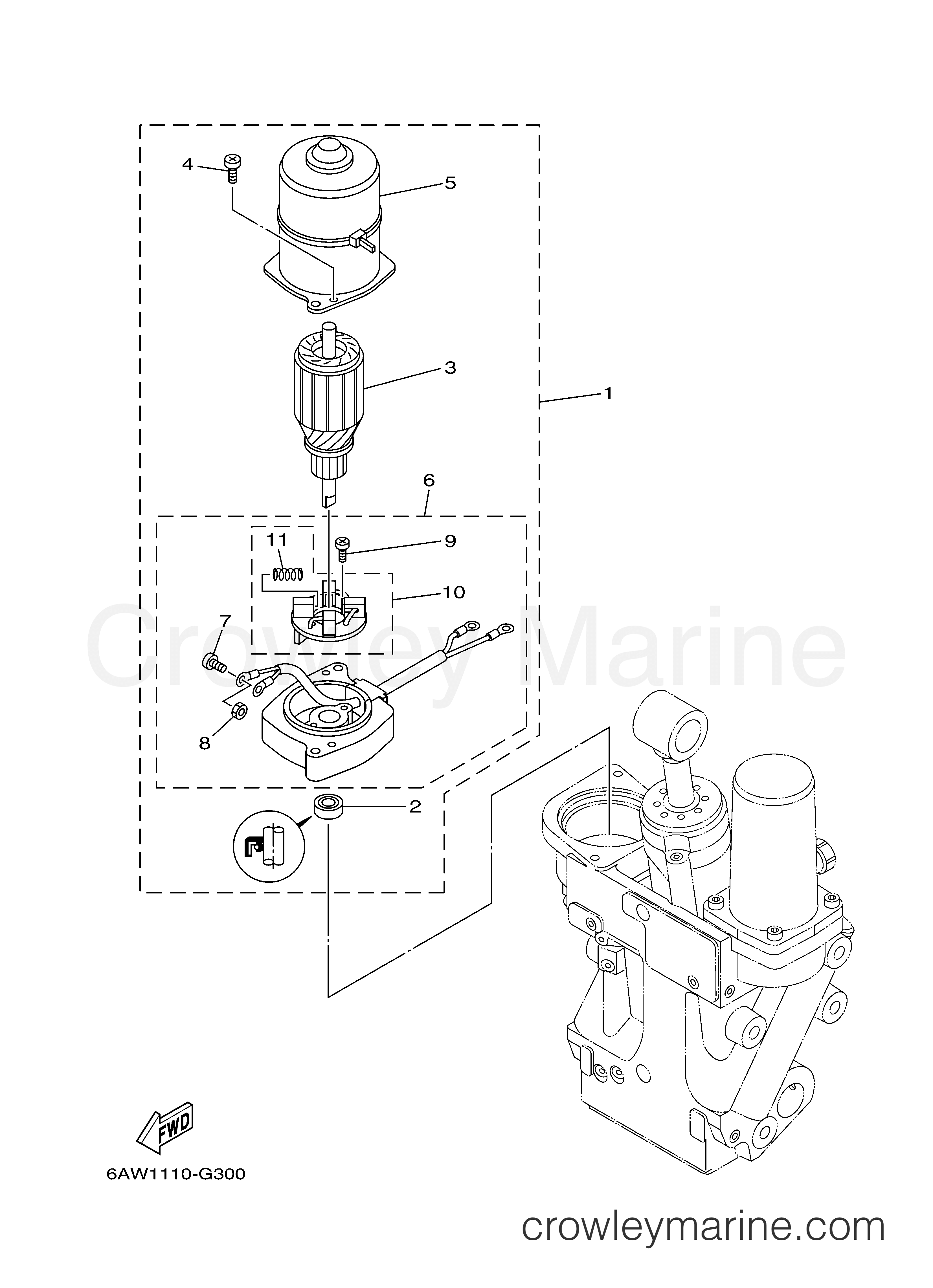 POWER TRIM TILT ASSY 2 - 2012 Outboard 350hp F350UCB | Crowley Marine