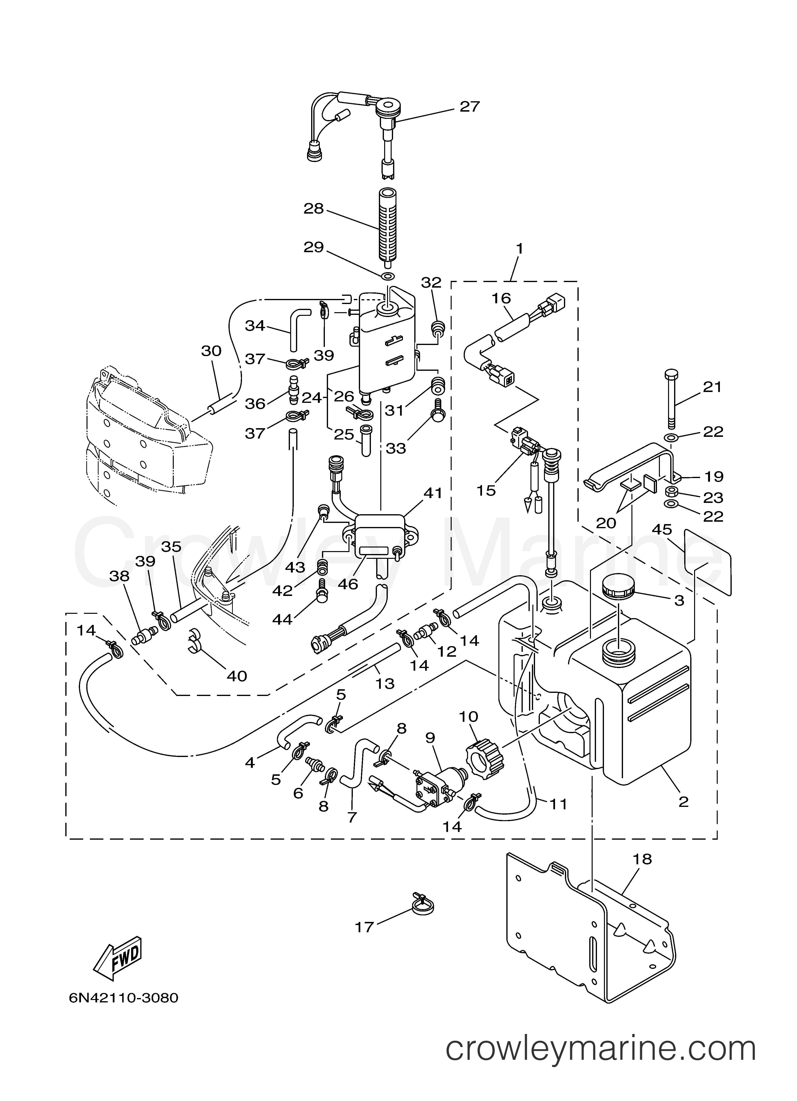 OIL TANK - 2003 Outboard 130hp 130TLRB | Crowley Marine