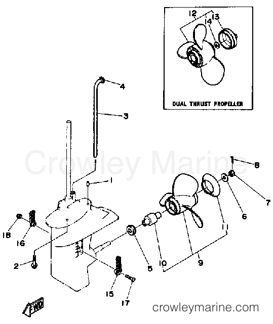 LOWER DRIVE 2 6H 8H - 1986 Outboard 6hp 6LJ | Crowley Marine