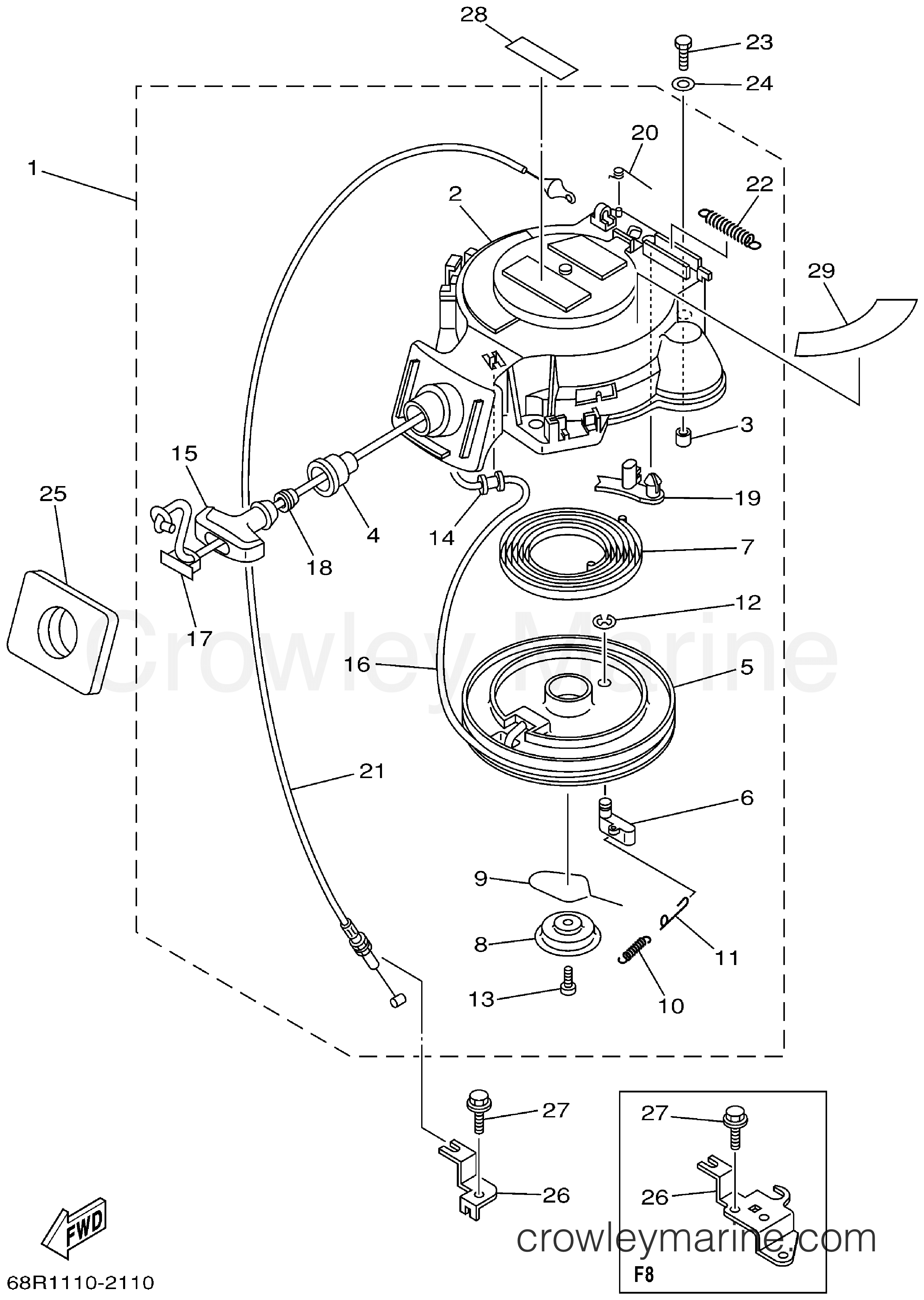 STARTER - 2002 Outboard 8hp F8MSHA | Crowley Marine