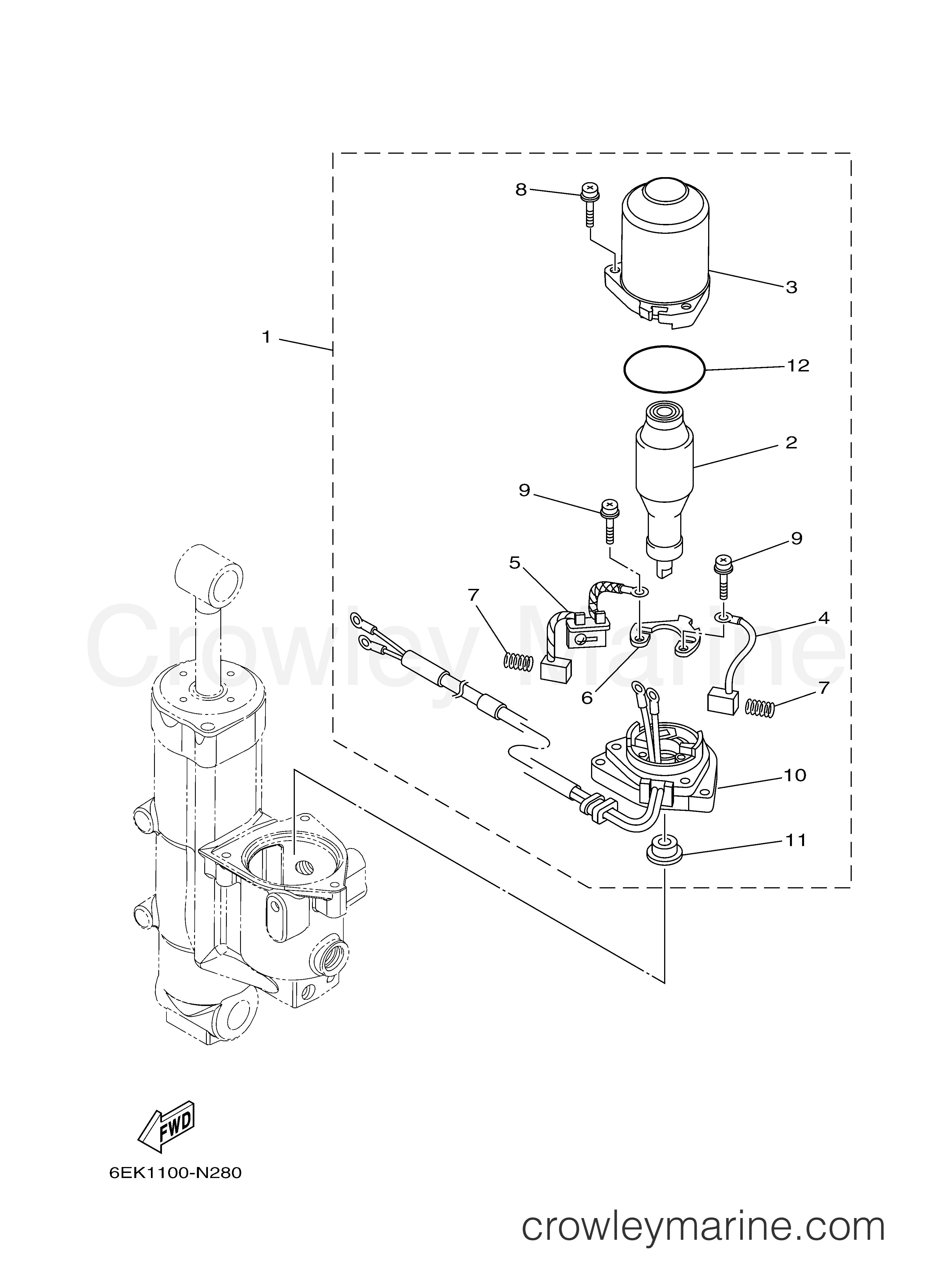 POWER TRIM TILT ASSY 2 - 2014 Outboard 115hp F115LB | Crowley Marine