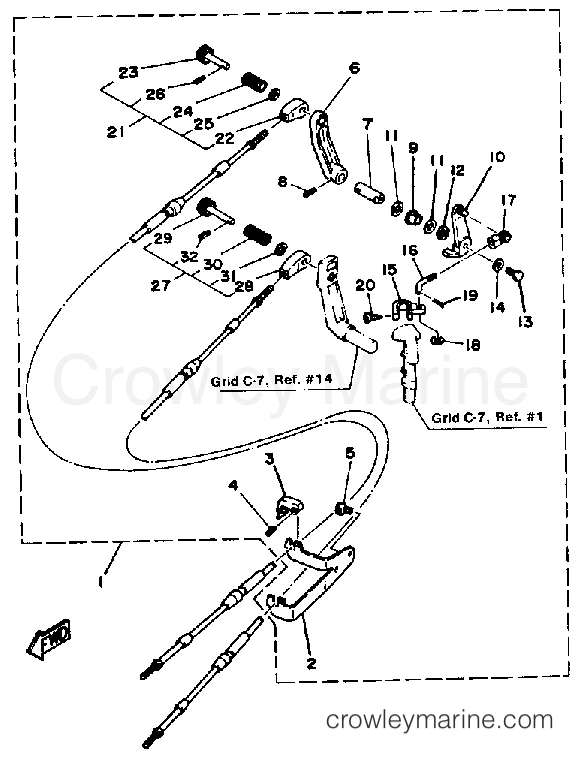 REMOTE CONTROL ATTACHMENT - 1987 Outboard 6hp 6SH | Crowley Marine