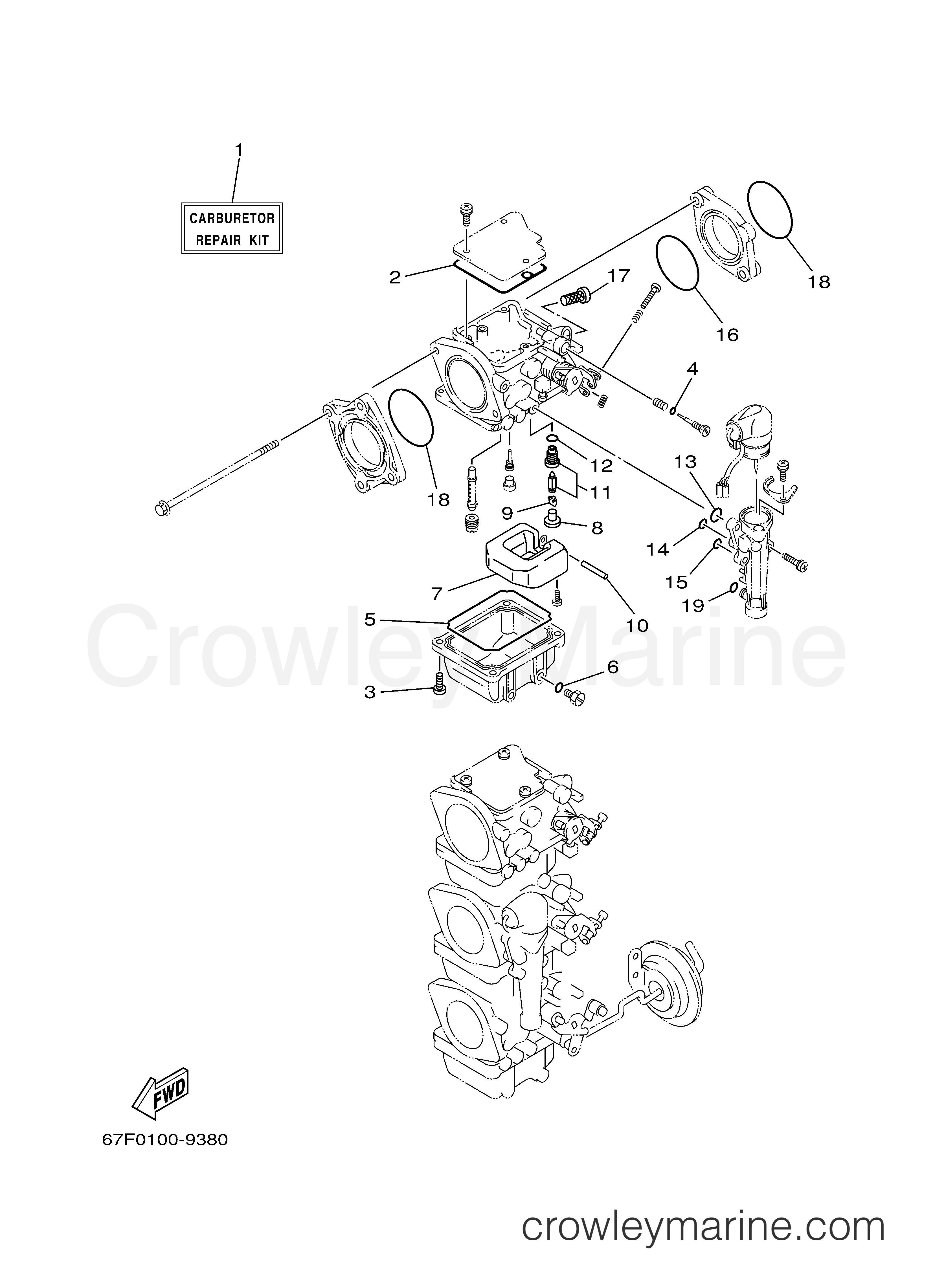 REPAIR KIT 2 - 2004 Outboard 90hp F90TLRC | Crowley Marine