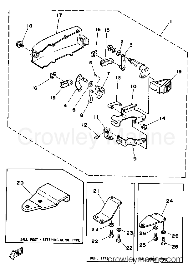 REMOTE CONTROL ATTACHMENT - 1991 Outboard 30hp 30MLHP | Crowley Marine