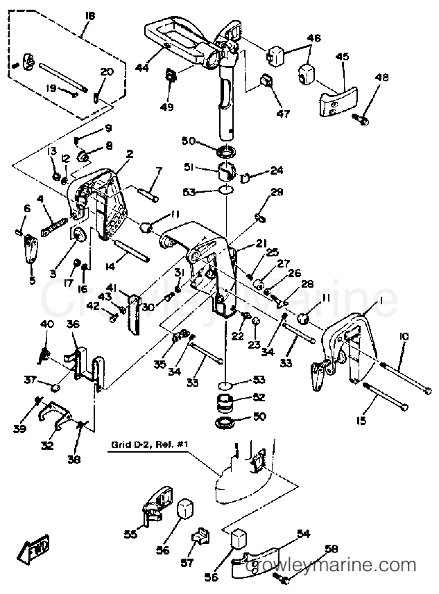 BRACKET 6J 8J - 1986 Outboard 6hp 6LJ | Crowley Marine