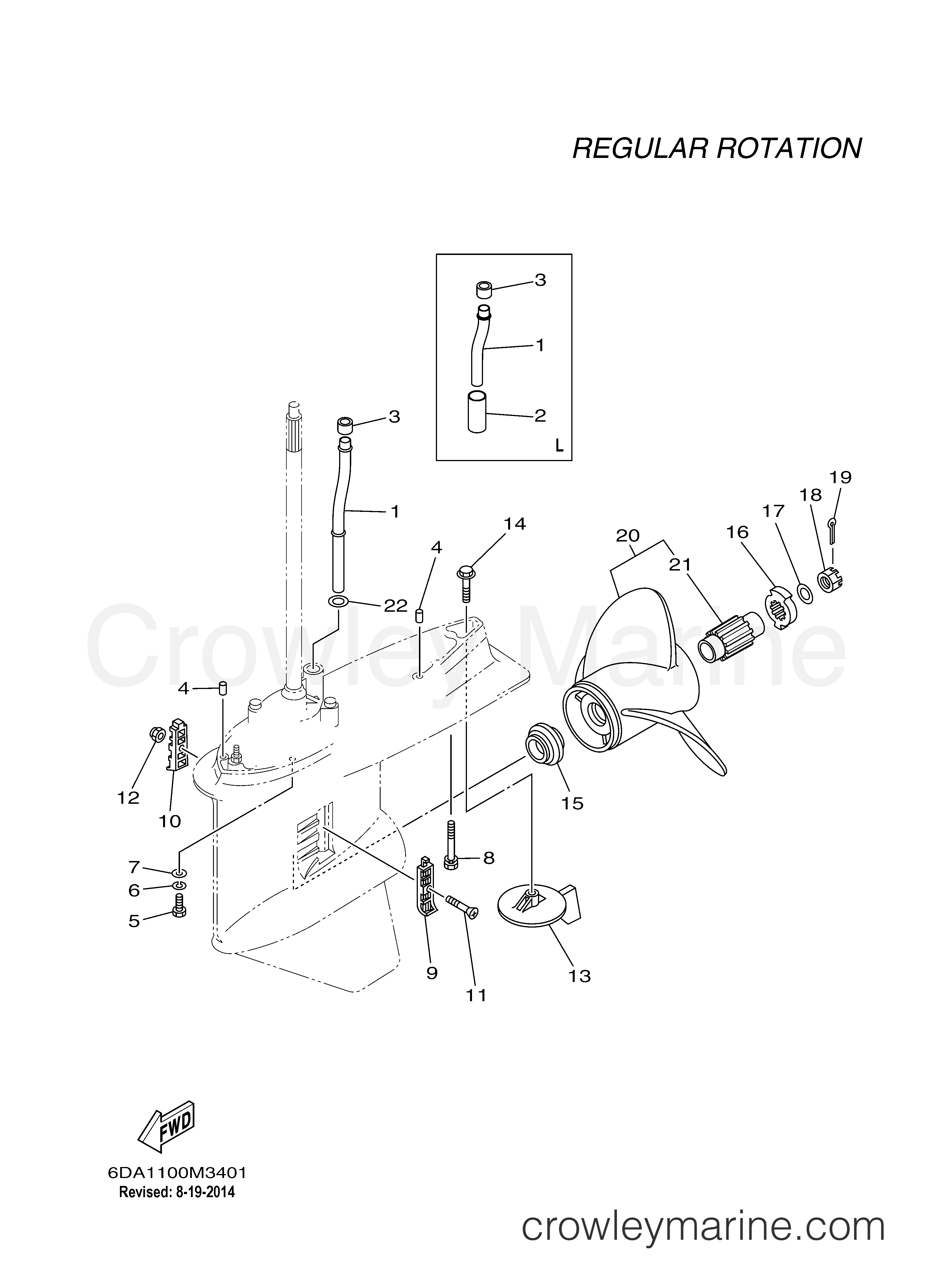 LOWER CASING DRIVE 2 - 2014 Outboard 200hp F200XB | Crowley Marine