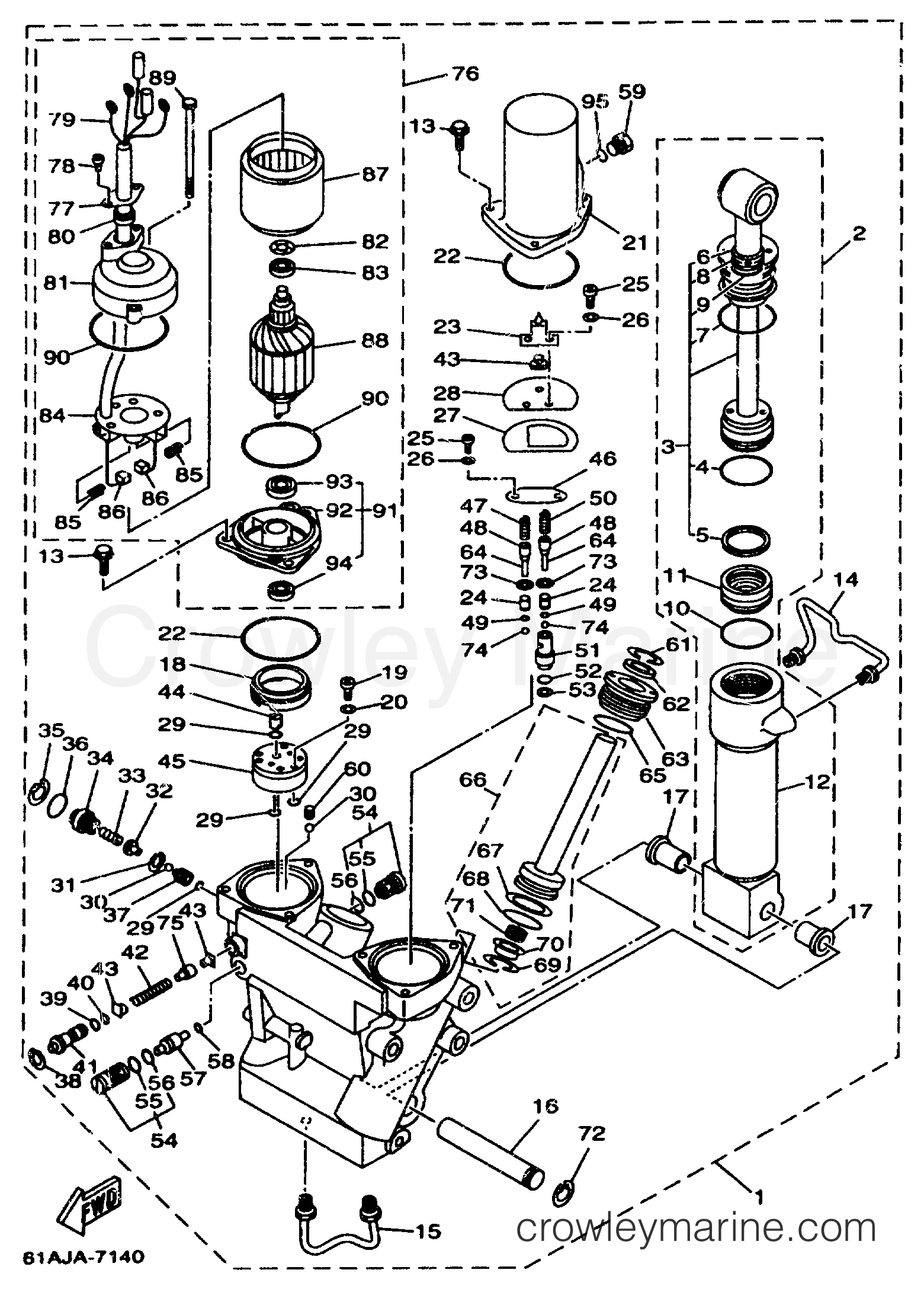 POWER TRIM TILT ASSEMBLY - 1999 Outboard 250hp L250TURX | Crowley Marine