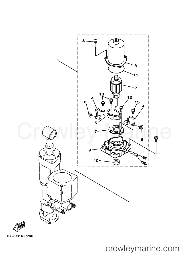 POWER TRIM & TILT ASSY 2 - 2000 International 100hp F100A (67F) [050 ...