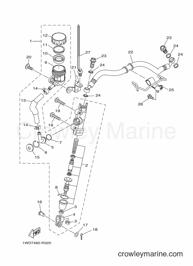 REAR MASTER CYLINDER - 2016 Sport Bike YZF-R3 (YZF-R3 (2MS4) [010 ...