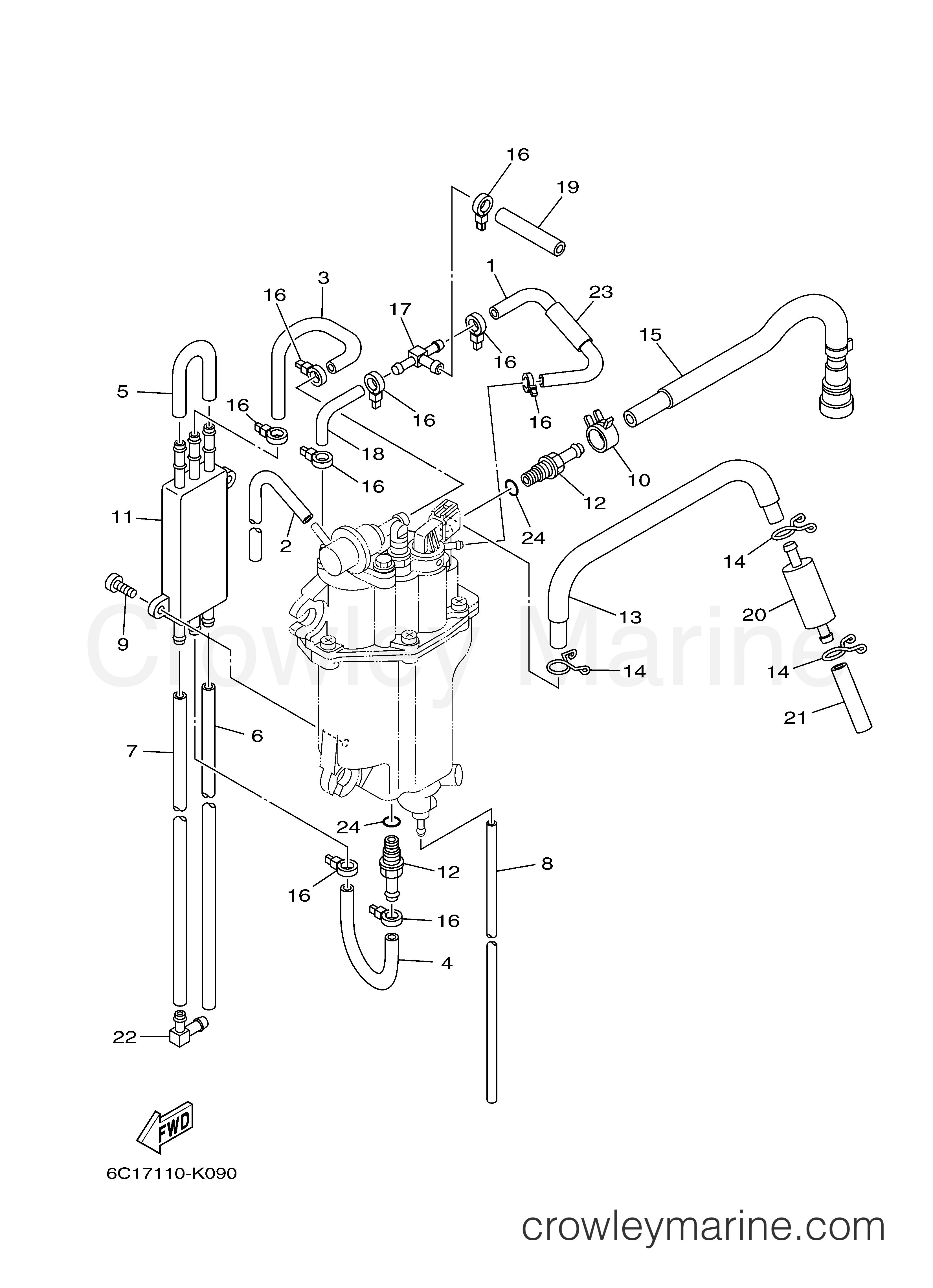 FUEL INJECTION PUMP 2 - 2011 Outboard 60hp F60TLR | Crowley Marine