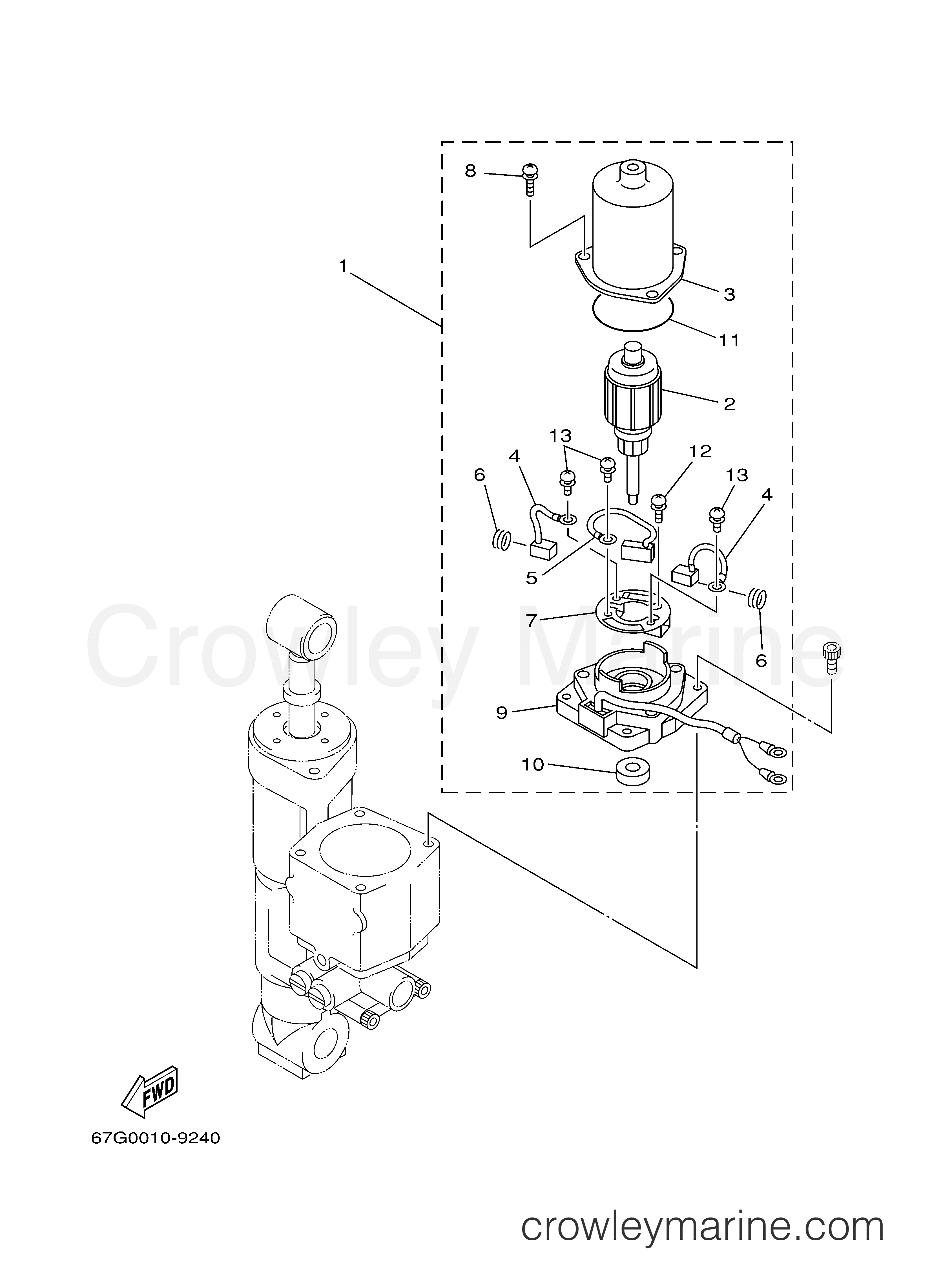 POWER TRIM TILT ASSEMBLY 2 - 1999 Outboard 80hp F80TLRX | Crowley Marine