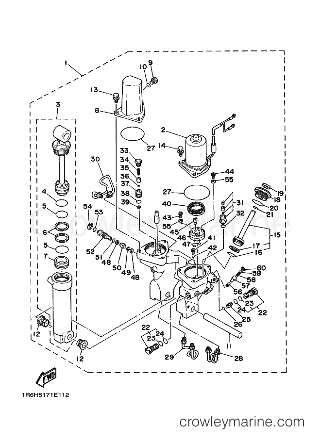 POWER TRIM & TILT ASSY - 1993 International 50hp 50D (6H5) [050 ...