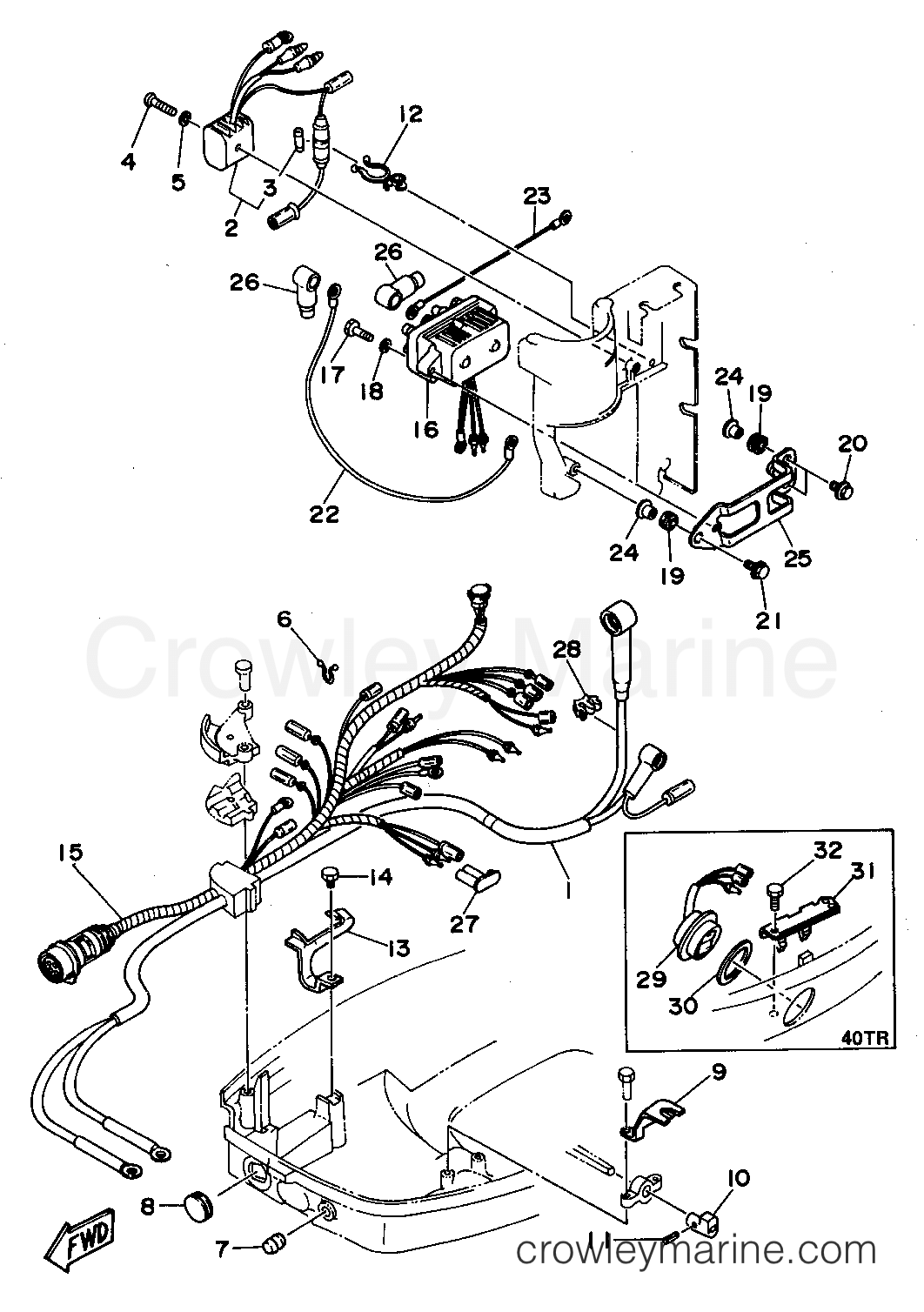 ELECTRICAL 2 (40ER 40PR 40TR) - 1994 Outboard 40hp 40ELRS | Crowley Marine