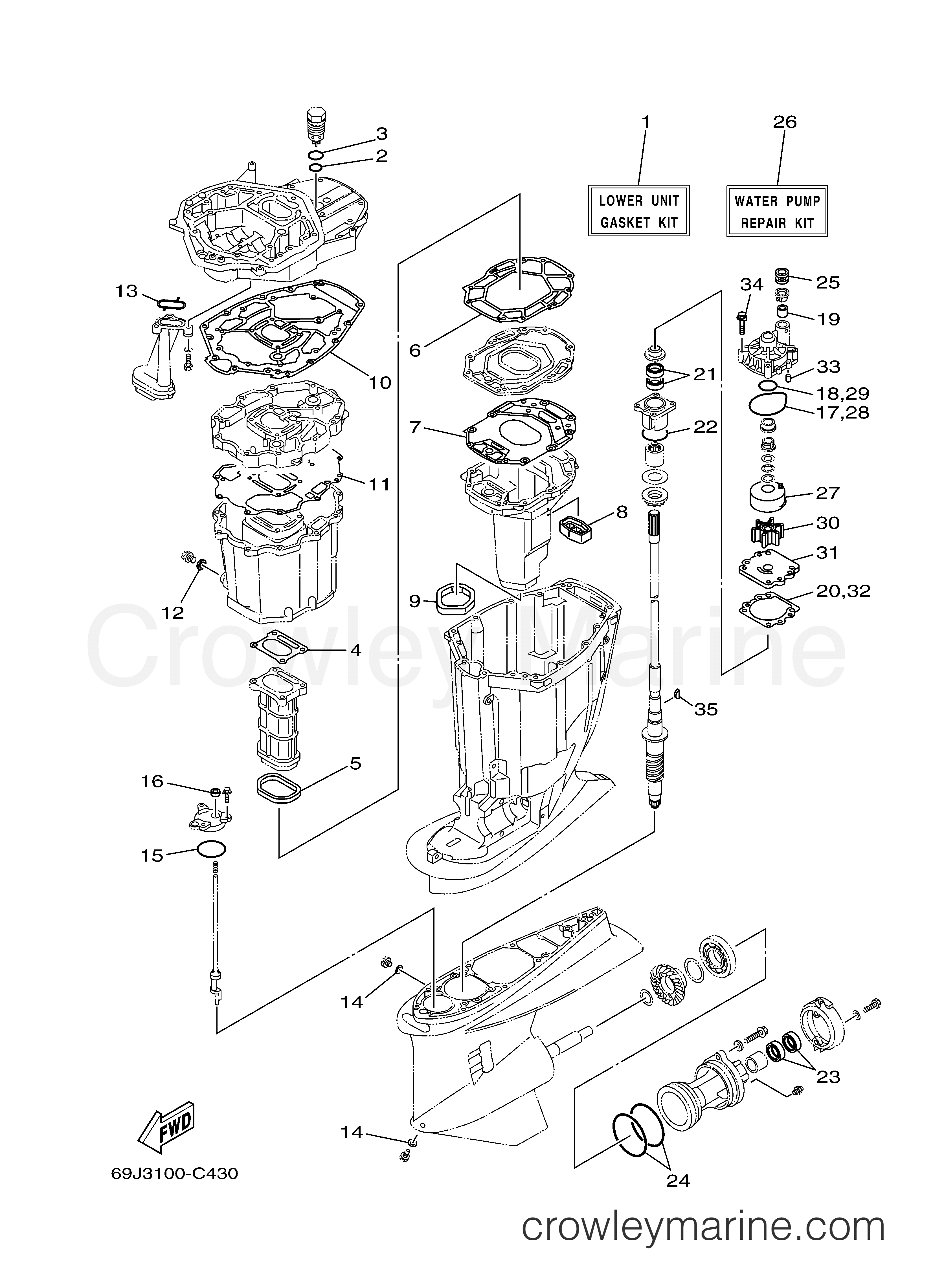 REPAIR KIT 2 - 2004 Outboard 200hp F200TXRC | Crowley Marine